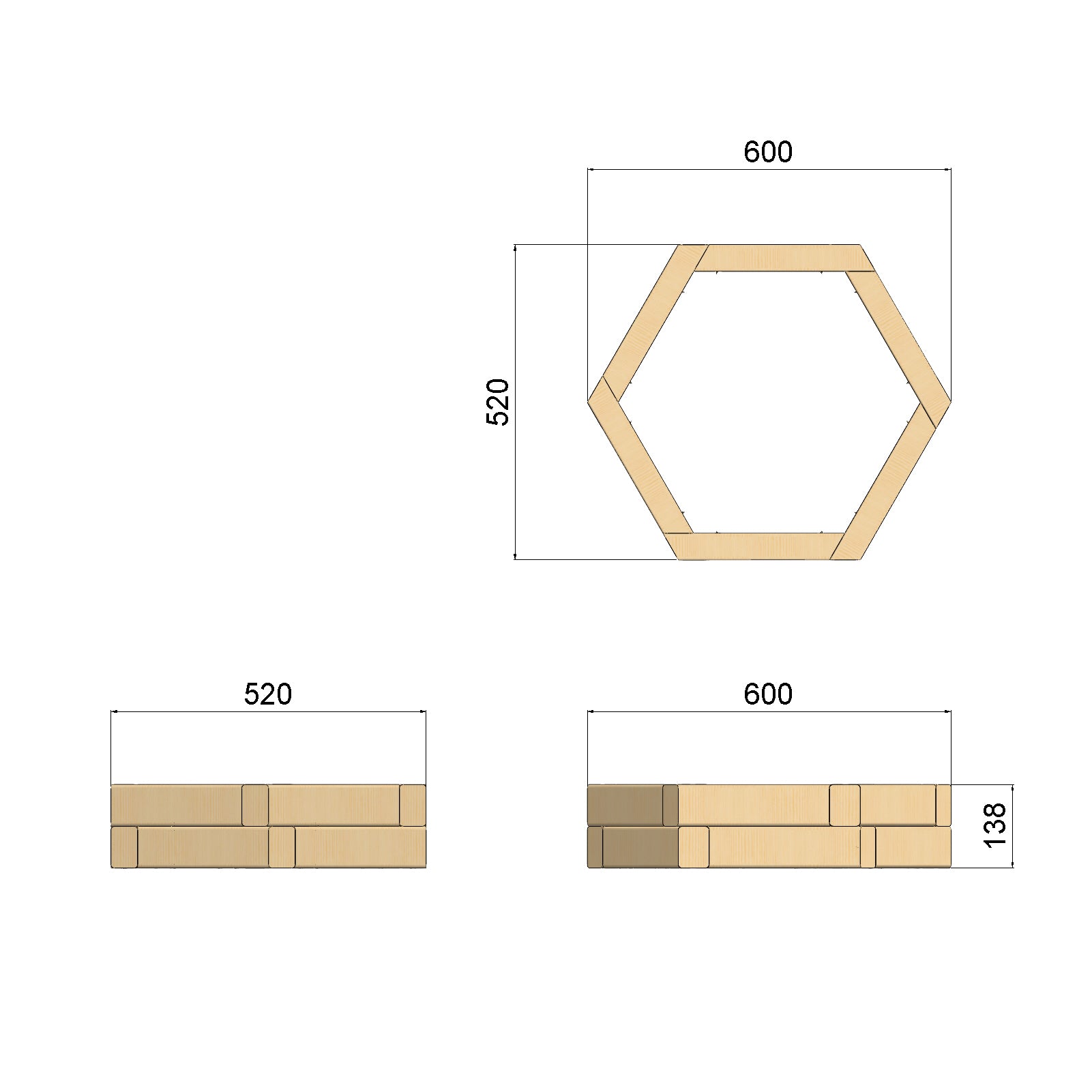 OG Hexagonal Garden Planter - 600mm – OutdoorGardens